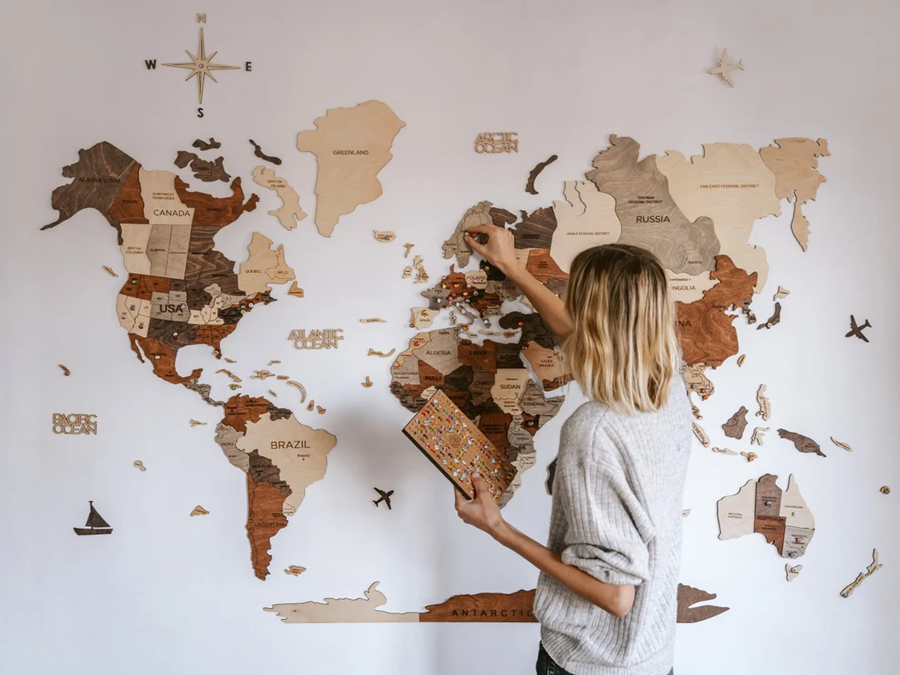 DIY Pembuat Peta Dinding dengan Peta Dunia - Suka Kreatif